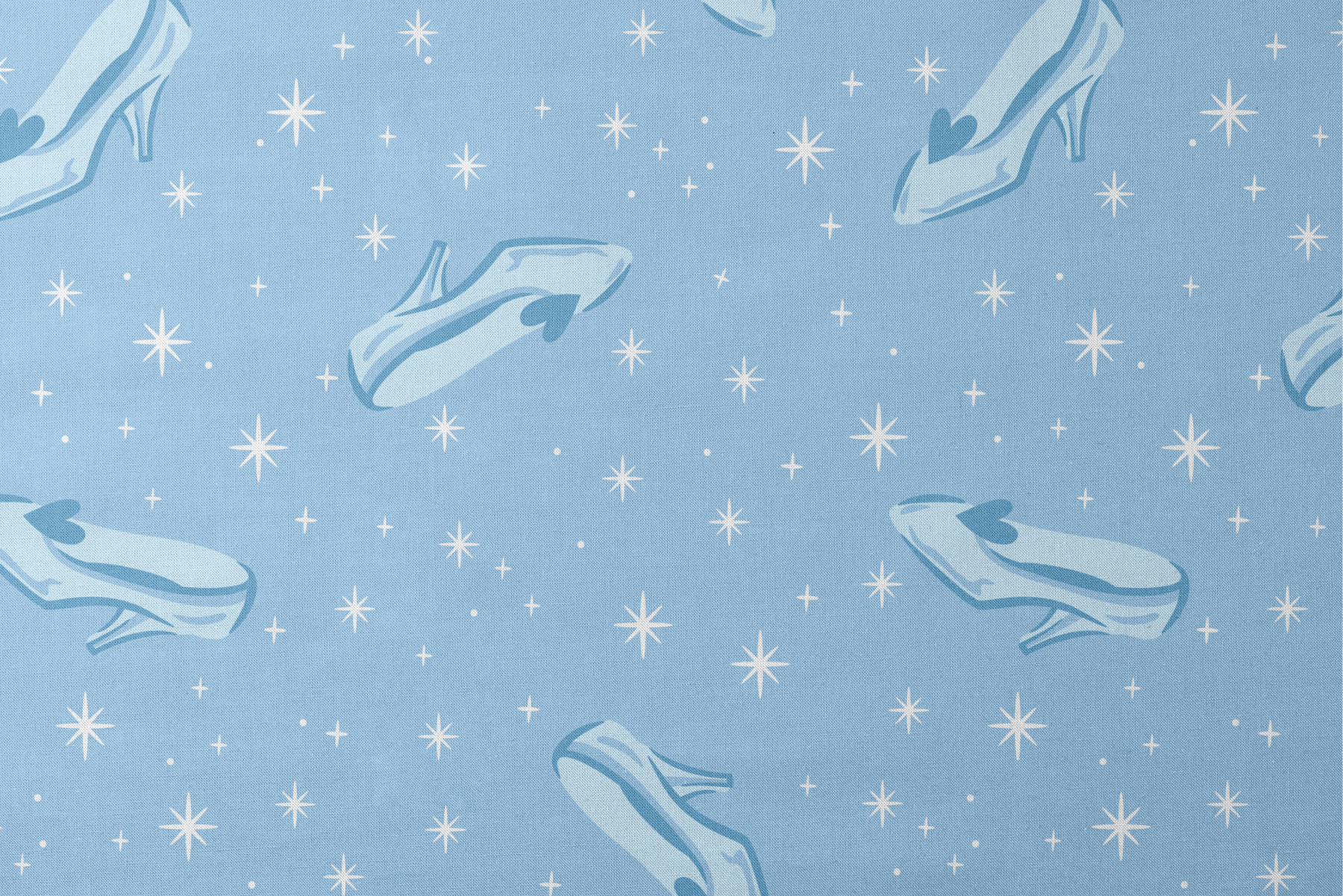 Disney Cinderella Glass Slippers on Blue Starry Sky