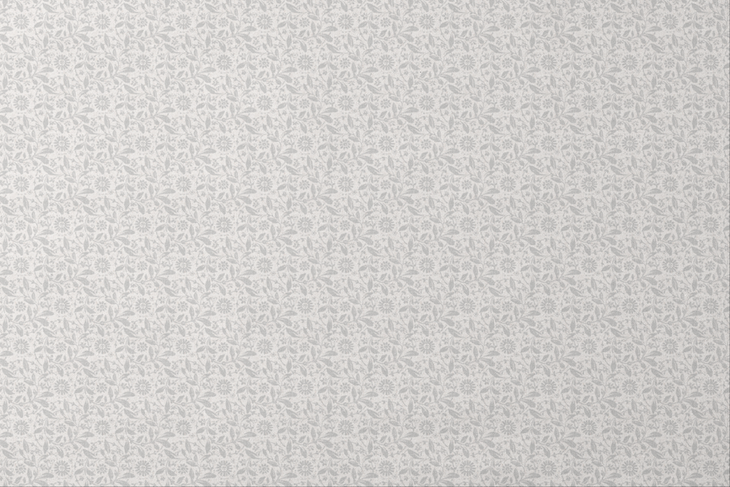 Suzanne Nicoll Light Gray Floral on White | Fabric by the Yard