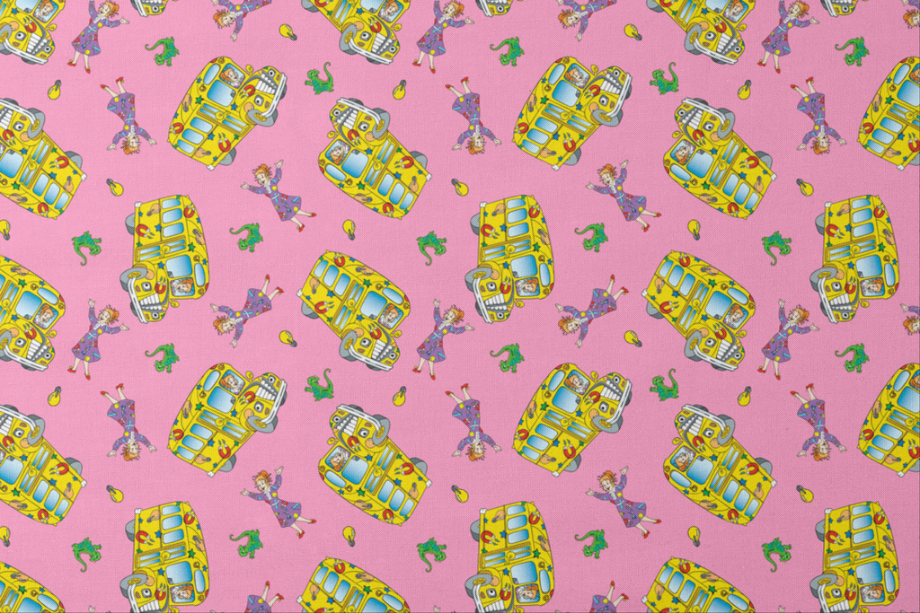 The Magic School Bus Ms. Frizzle Adventures on Pink | Cotton Fabric by ...