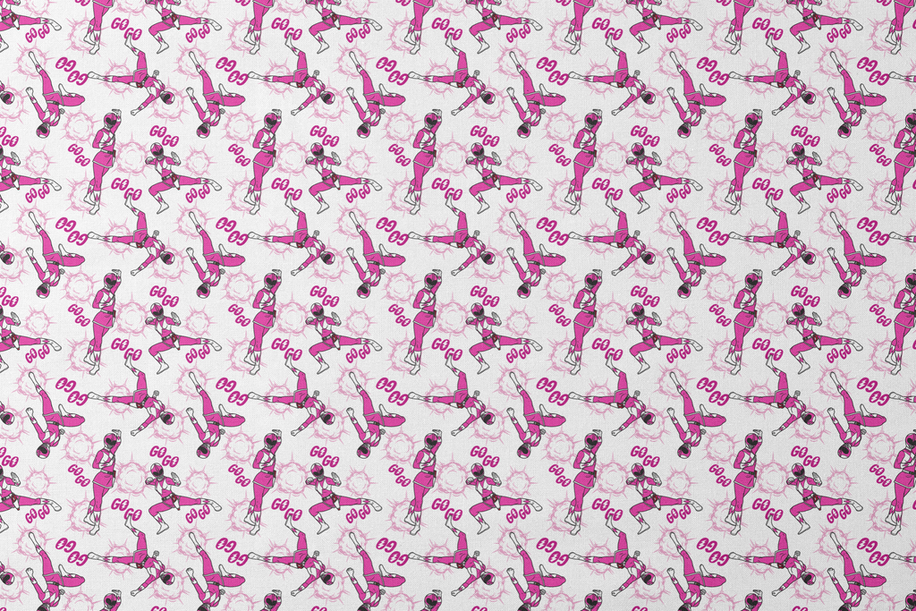 Hasbro Power Rangers Pink Action | Fabric by the Yard