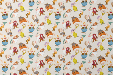 Disney Snow White Seven Helpers on Cream | Fabric by the Yard