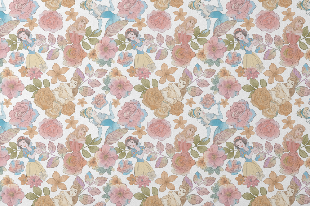 Disney Princesses Vintage Floral | Fabric by the Yard