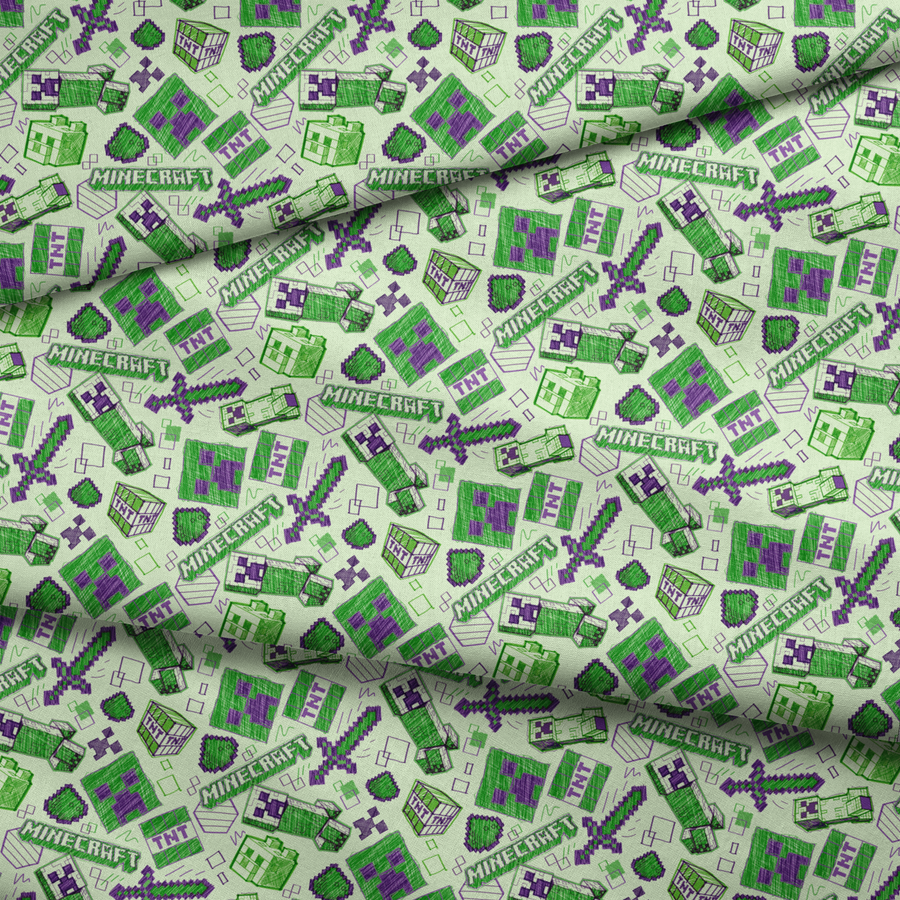Minecraft Pencil Sketch Style on Green