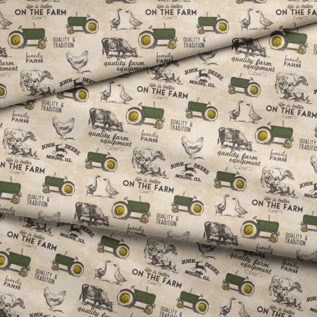 John Deere - Farm Charm - Vintage Farm | Fabric by the Yard
