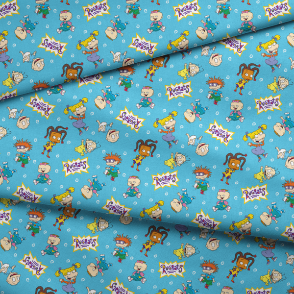 Nickelodeon Rugrats - 90s Nostalgia - Sky Blue Cartoon | Fabric by the Yard