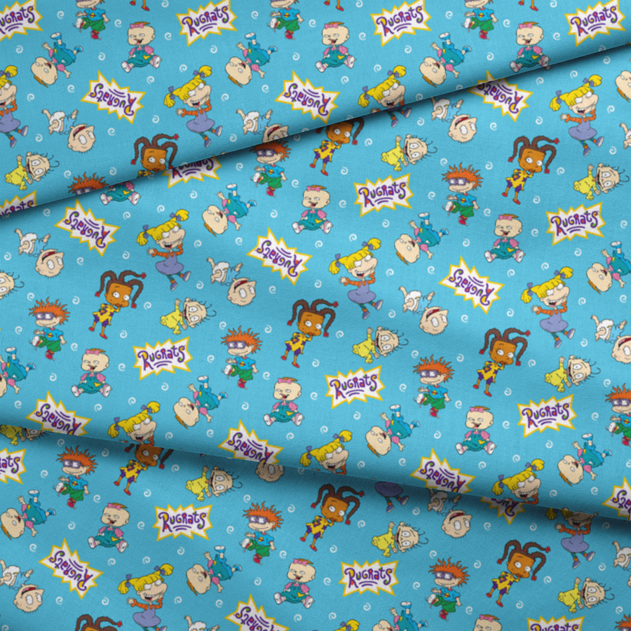 Nickelodeon Rugrats - 90s Nostalgia - Sky Blue Cartoon | Fabric by the Yard