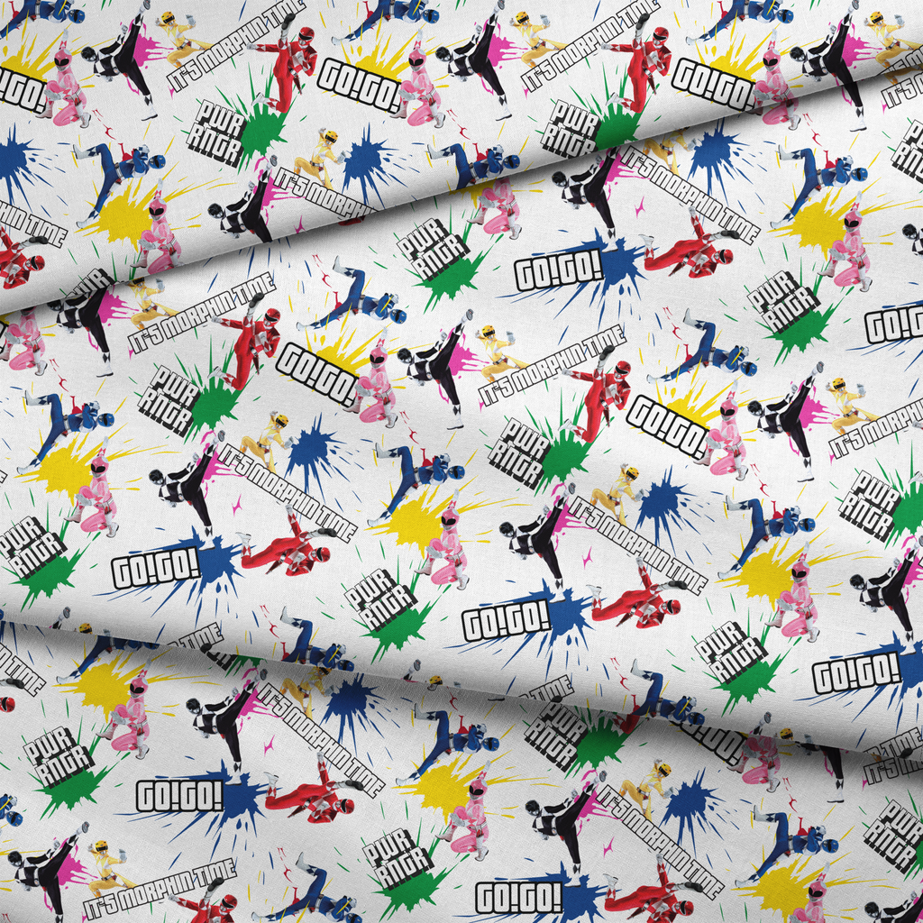 Hasbro Power Rangers Action Heroes Paint Splatter | Fabric by the Yard