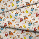 Disney Snow White Seven Helpers on Cream | Fabric by the Yard