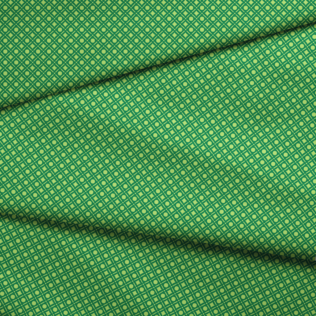 Fresh Geo on Kelly Green | Fabric by the Yard