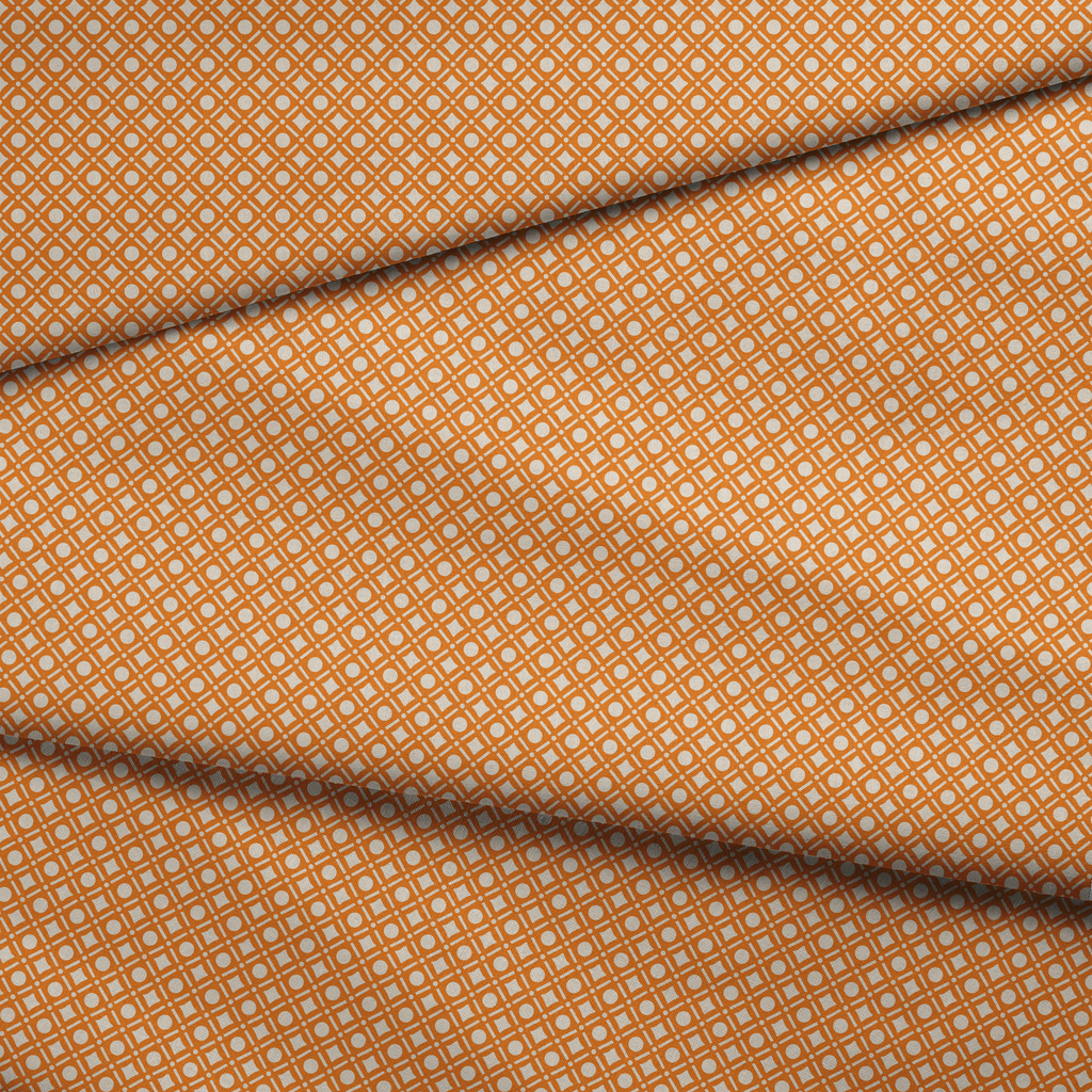 Fresh Geo on Orange | Fabric by the Yard