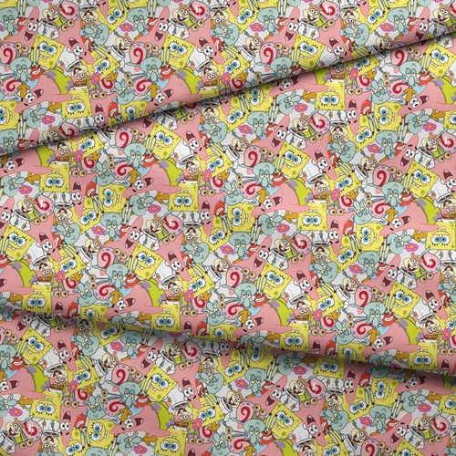 Nickelodeon SpongeBob SquarePants Packed Characters | Fabric by the Yard