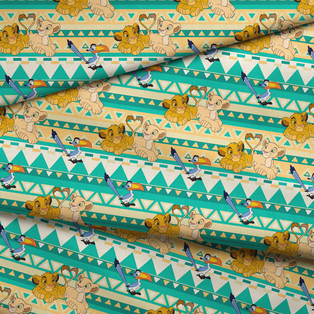 Disney The Lion King Cubs & Toucans Tribal | Fabric by the Yard