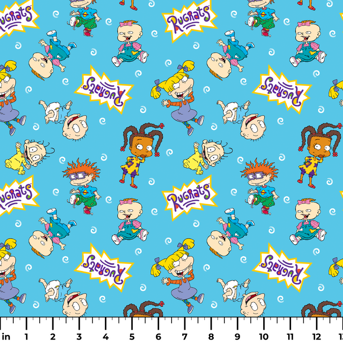 Nickelodeon Rugrats - 90s Nostalgia - Sky Blue Cartoon | Fabric by the Yard