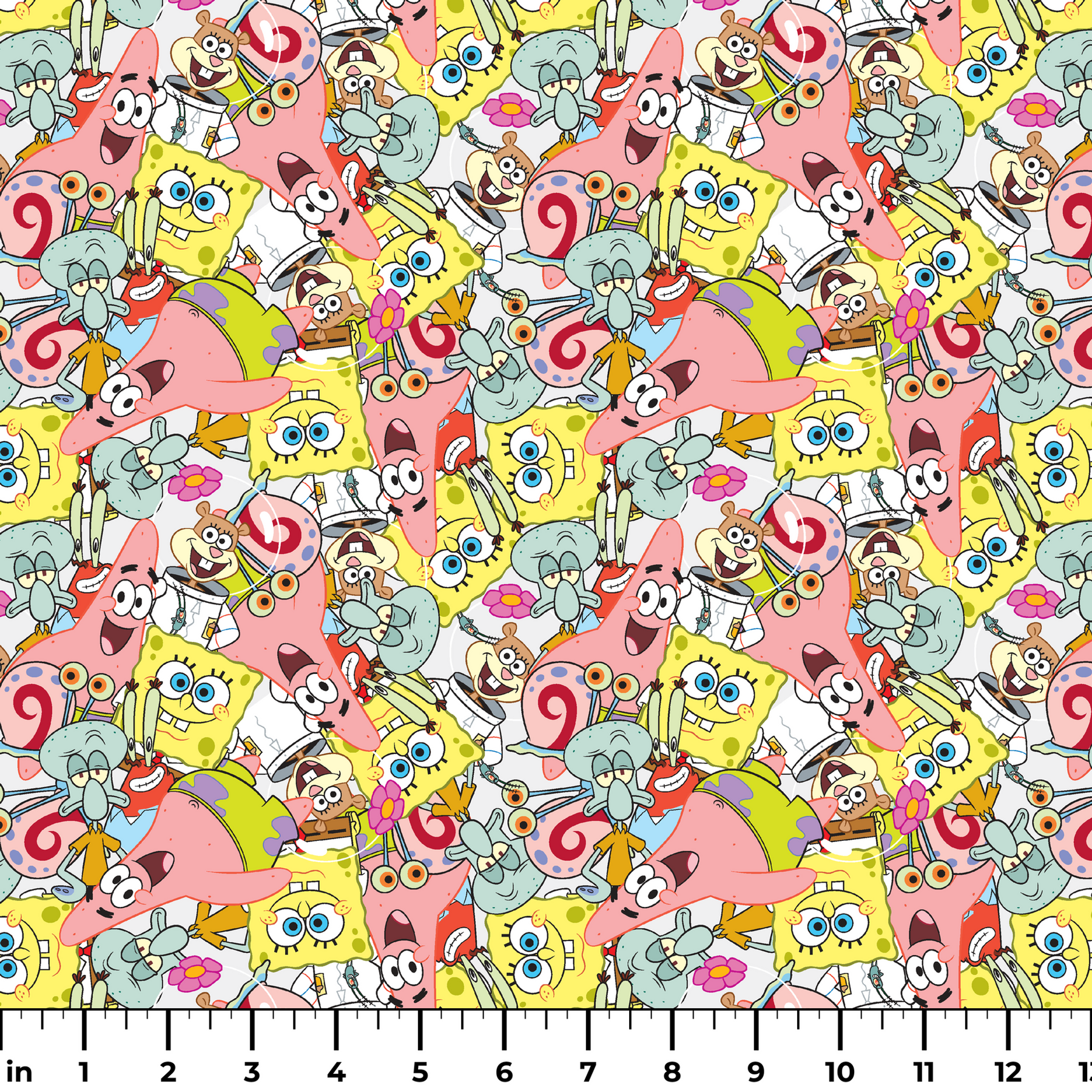 Nickelodeon SpongeBob SquarePants Packed Characters | Fabric by the Yard