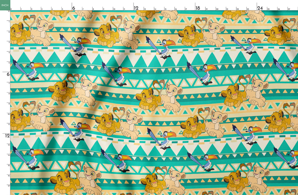 Disney The Lion King Cubs & Toucans Tribal | Fabric by the Yard