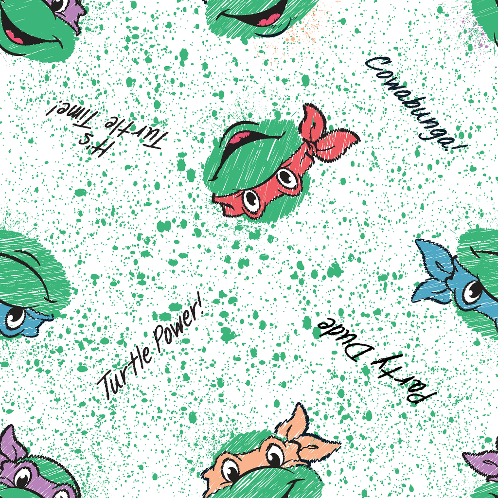 Nickelodeon TMNT Green Splatter | Fabric by the Yard