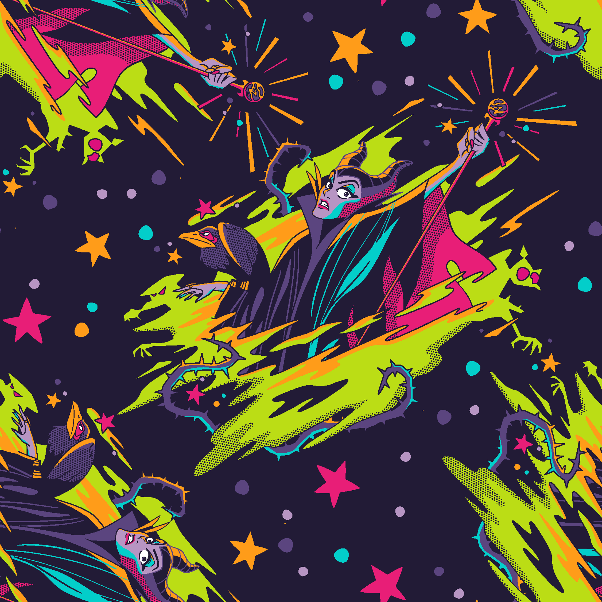 Disney Villains Maleficent Neon Splash