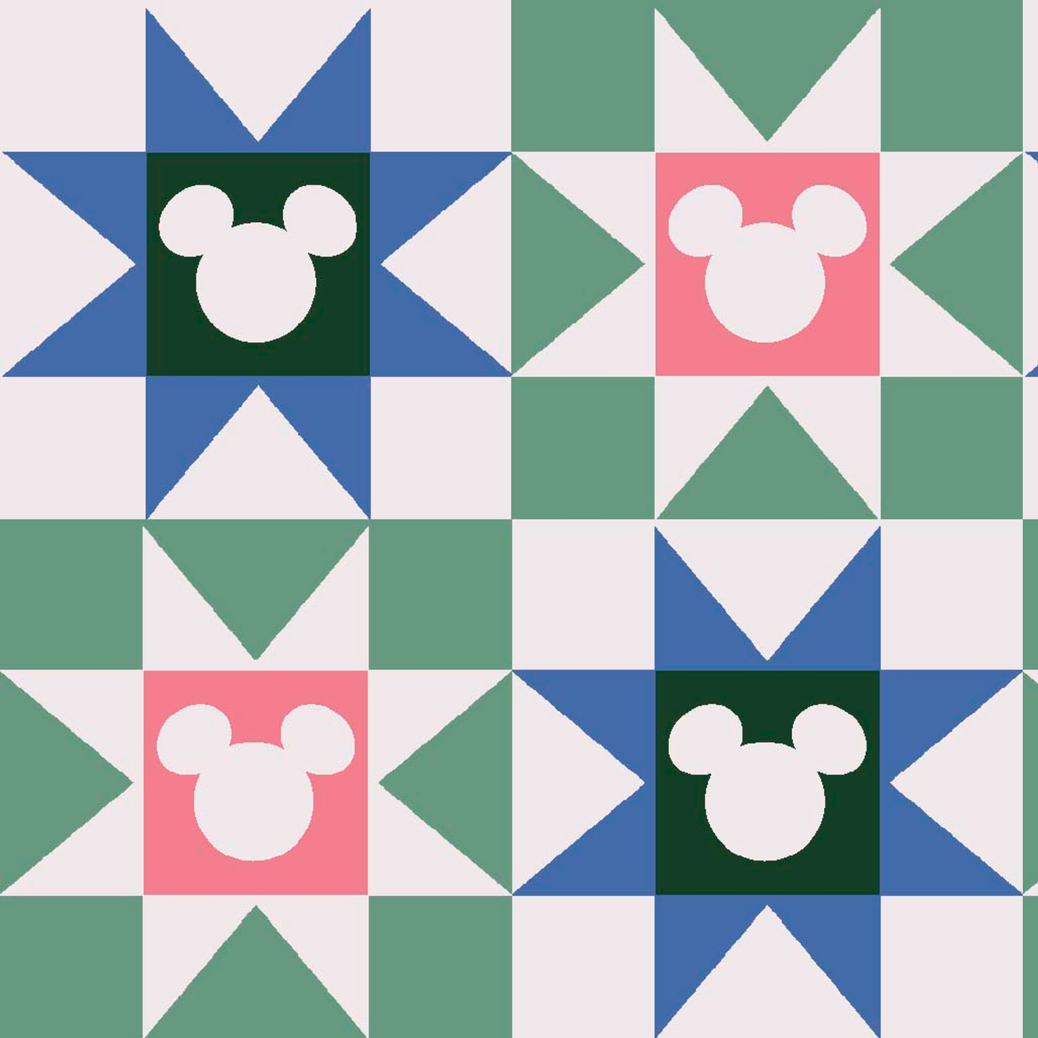 Disney Mickey Mouse Barn Quilt Green & Blue