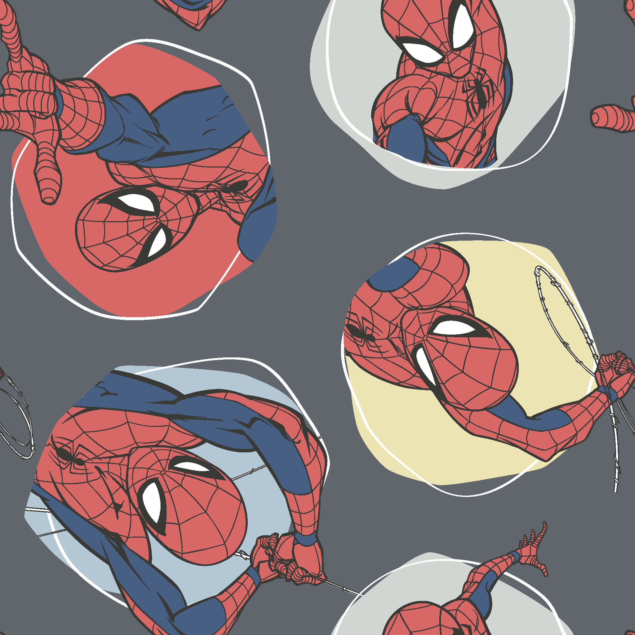 Spider-Man Multi Color Badges on Gray
