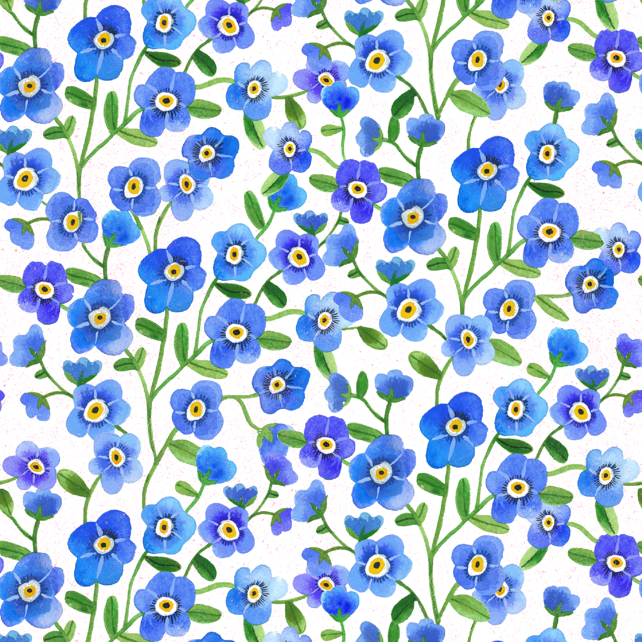 Shannon Snow Forget-Me-Nots on Cream | Fabric by the Yard