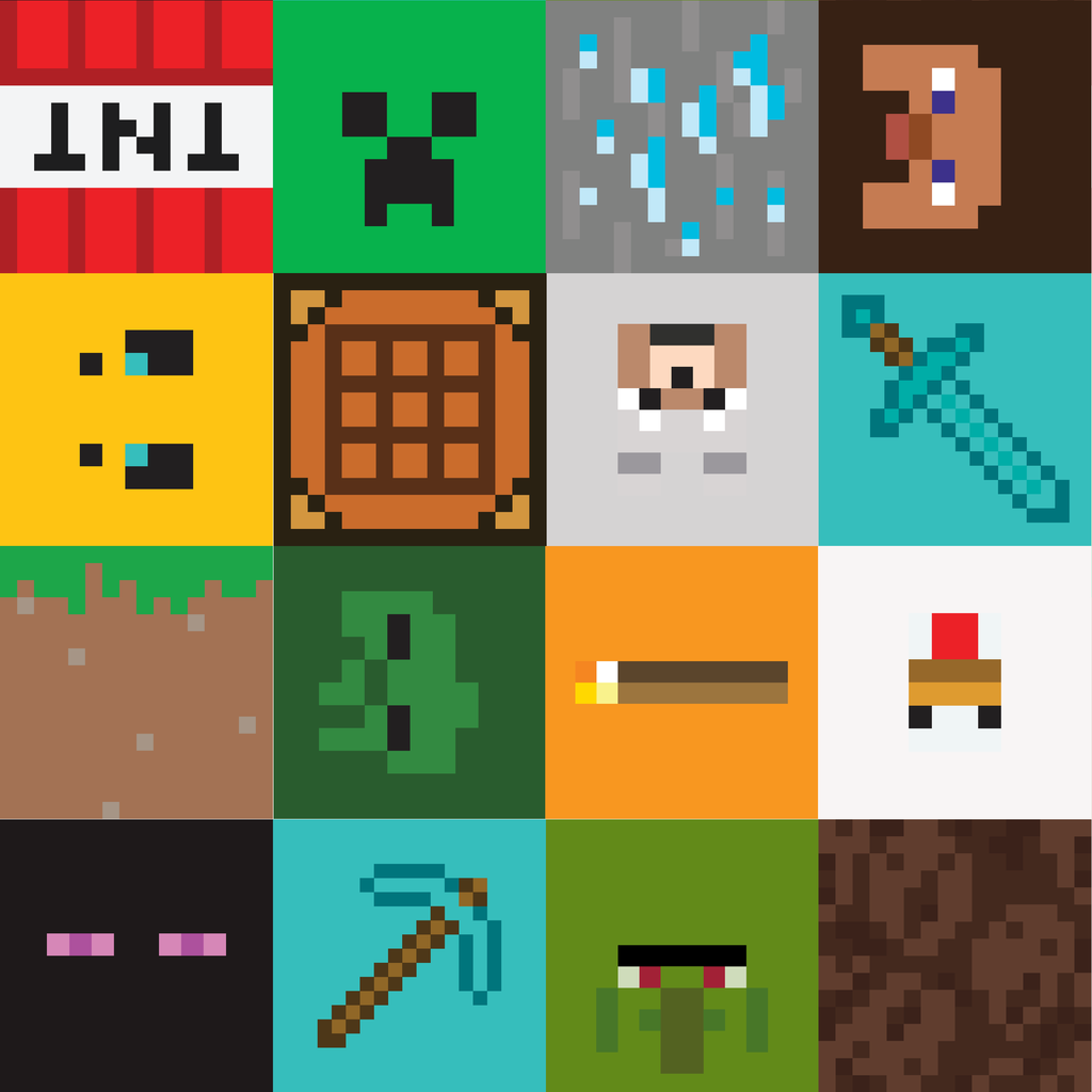 Minecraft Game Icons Pixel Art