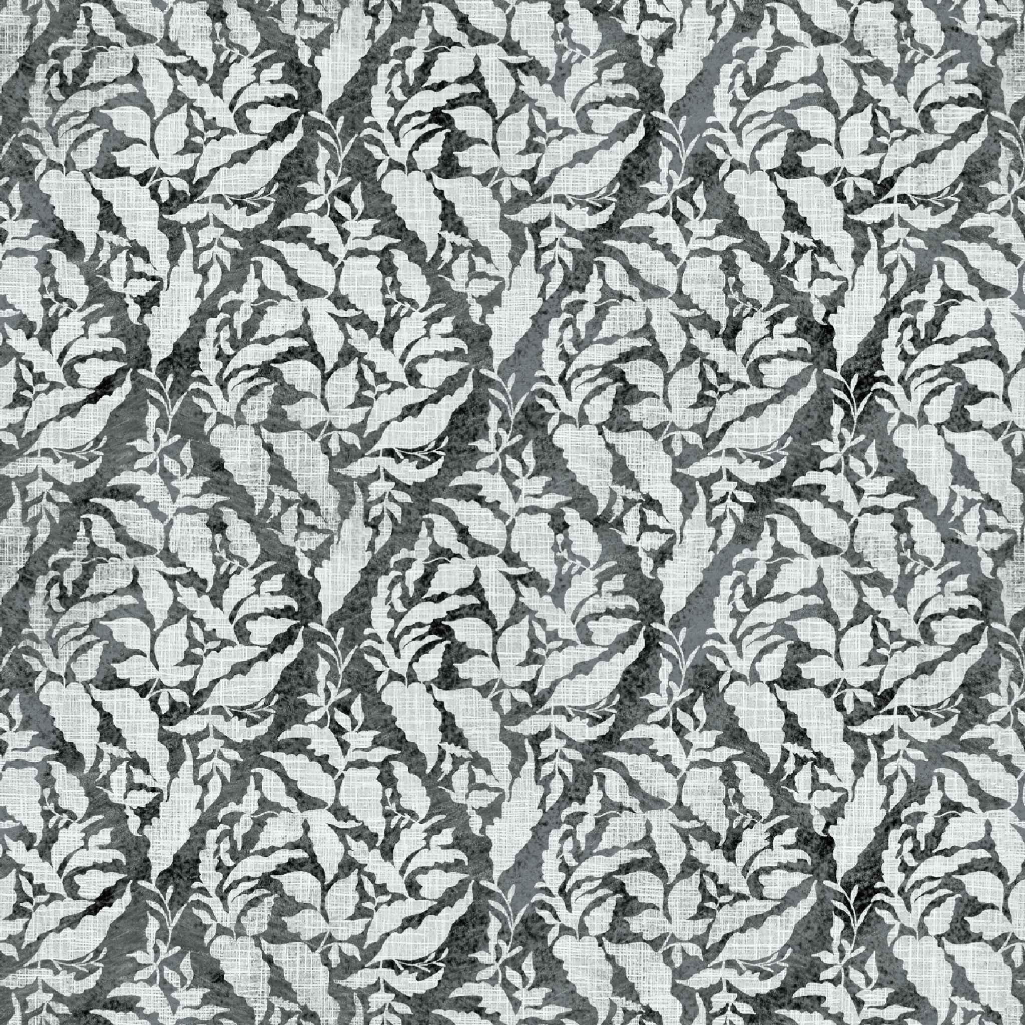 Susan Winget - Midnight Foliage - Charcoal Damask | Fabric by the Yard