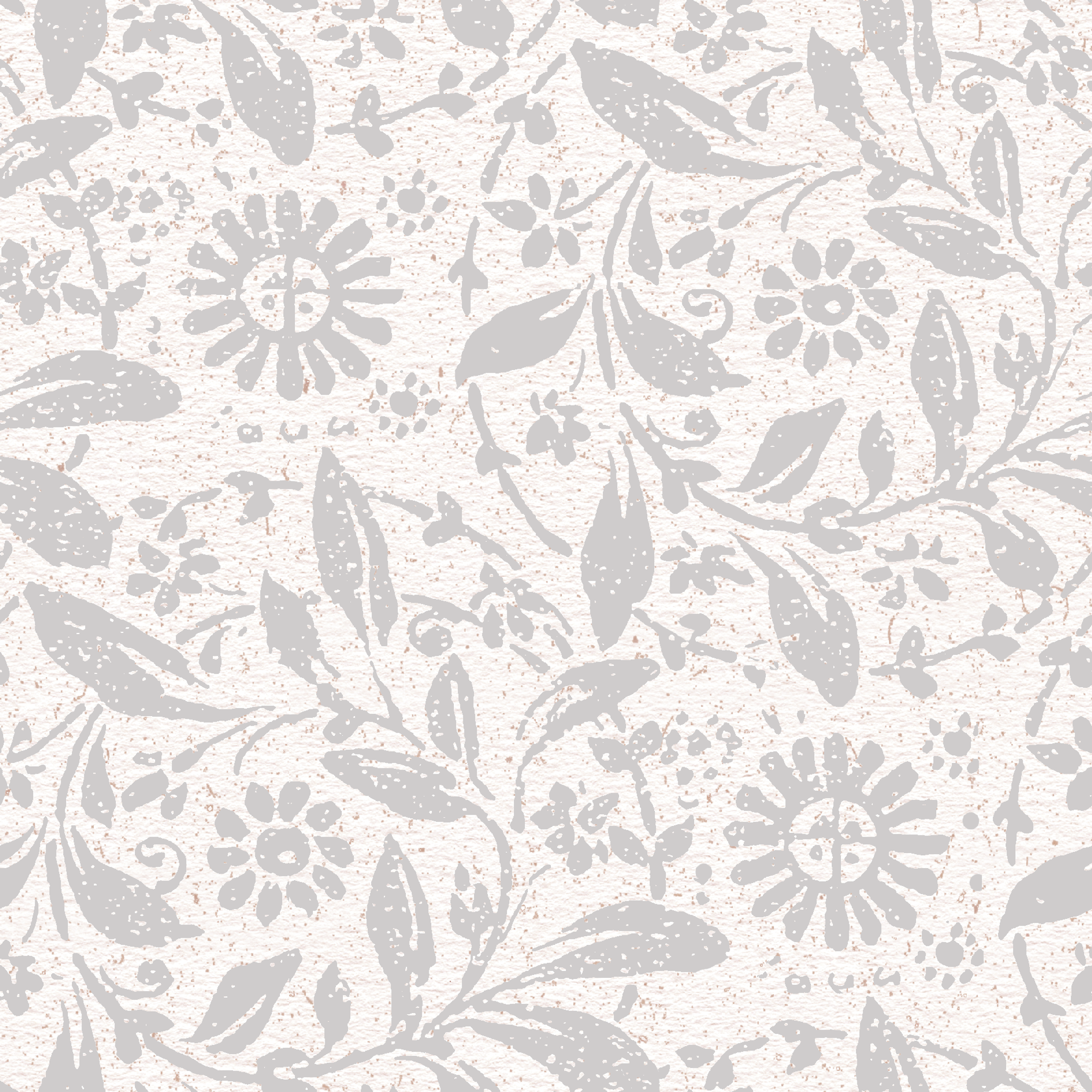 Suzanne Nicoll Light Gray Floral on White | Fabric by the Yard