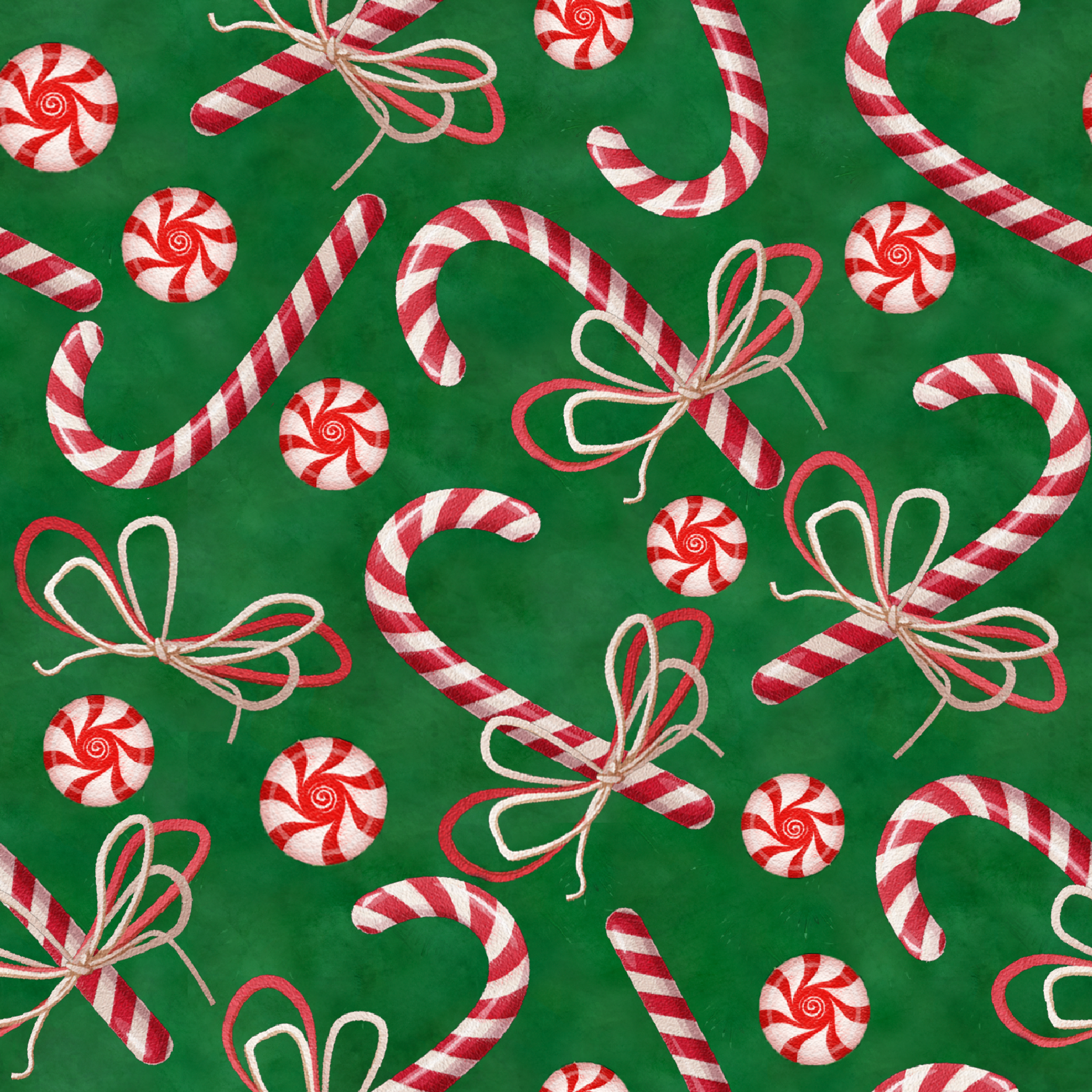 Kate Ward Thacker - Peppermint Paradise - Candy Cane | Fabric by the Yard