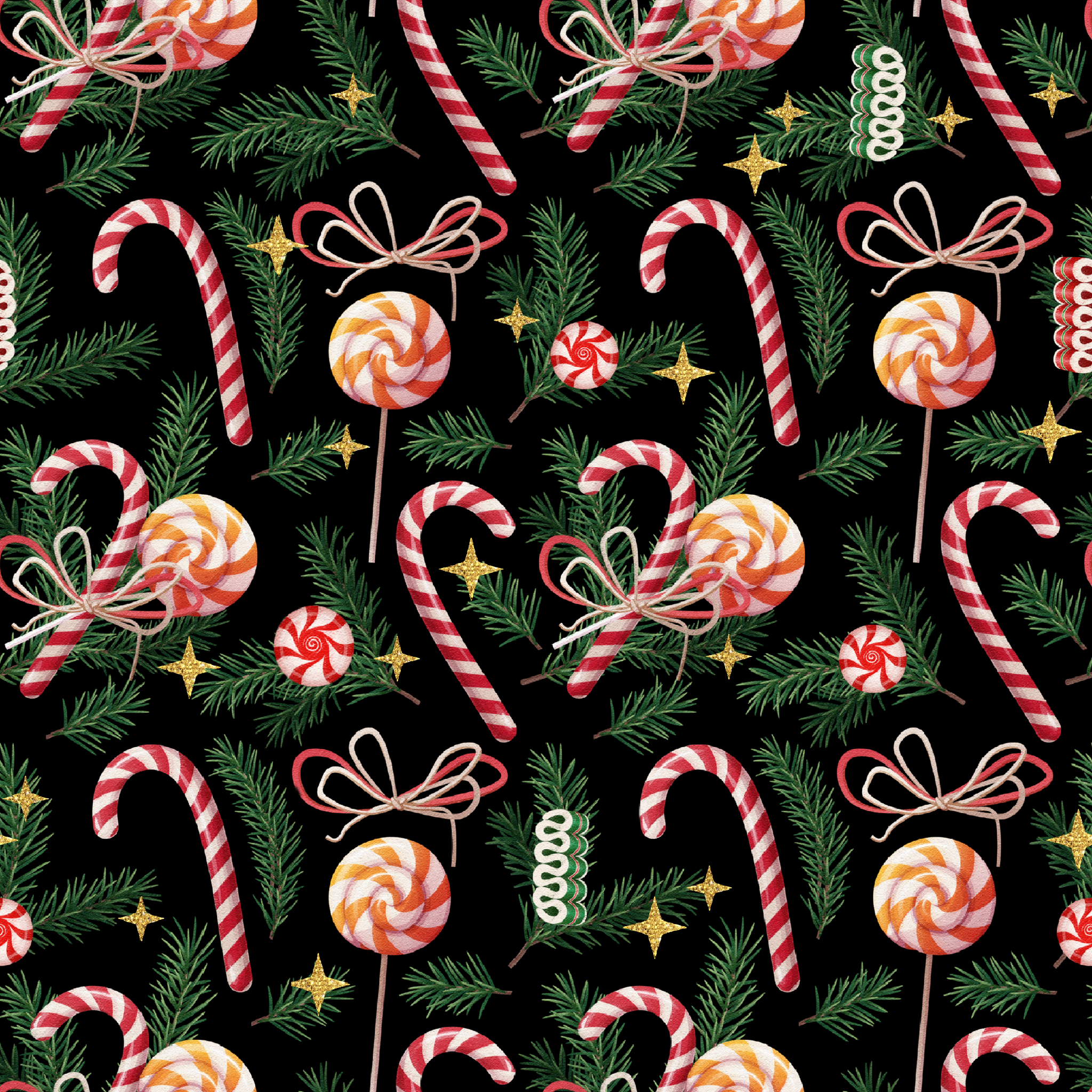Kate Ward Thacker - Peppermint Dreams - Festive Candy | Fabric by the Yard