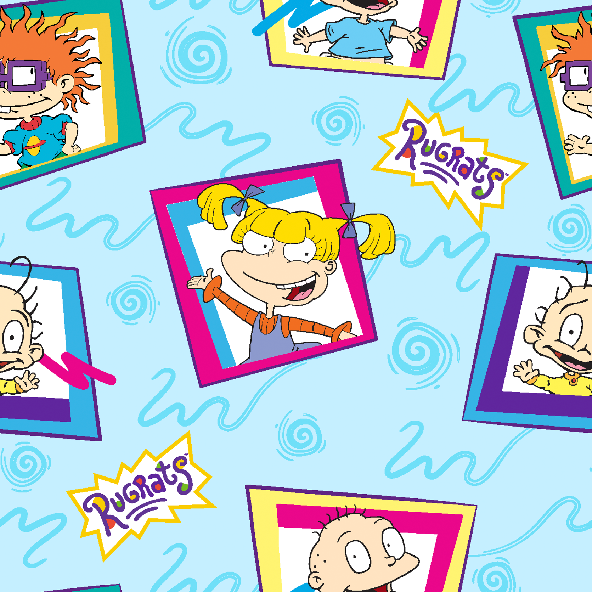 Nickelodeon Rugrats - Retro Rewind - Aqua Character | Fabric by the Yard
