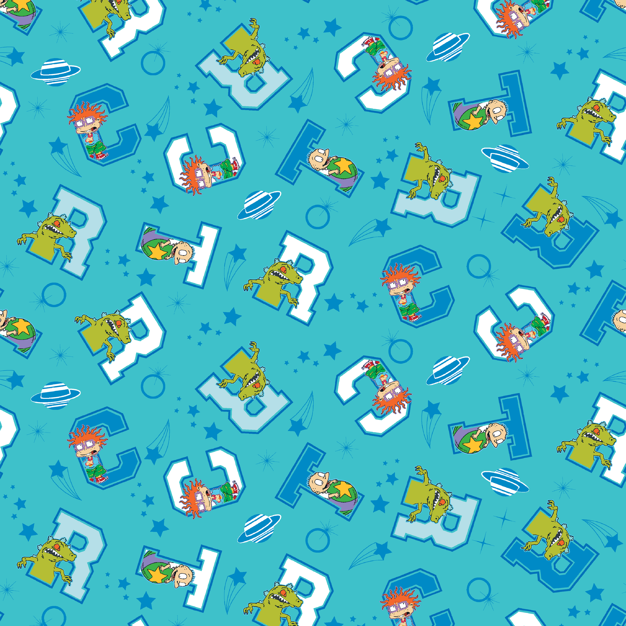Nickelodeon Rugrats - Retro Romp - Turquoise Cartoon Character | Fabric ...