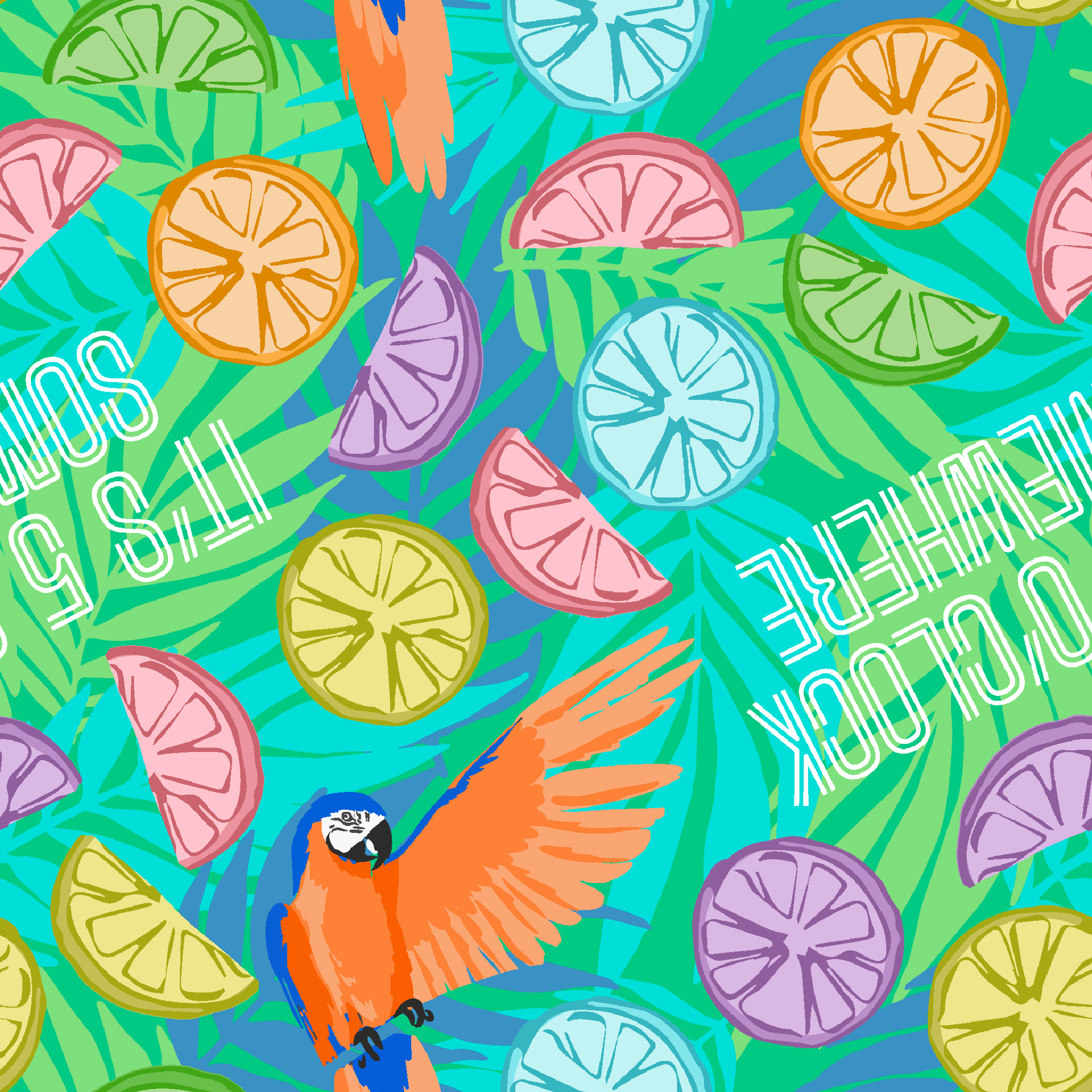 Margaritaville - Tropical Punch - Parrot & Citrus | Fabric by the Yard