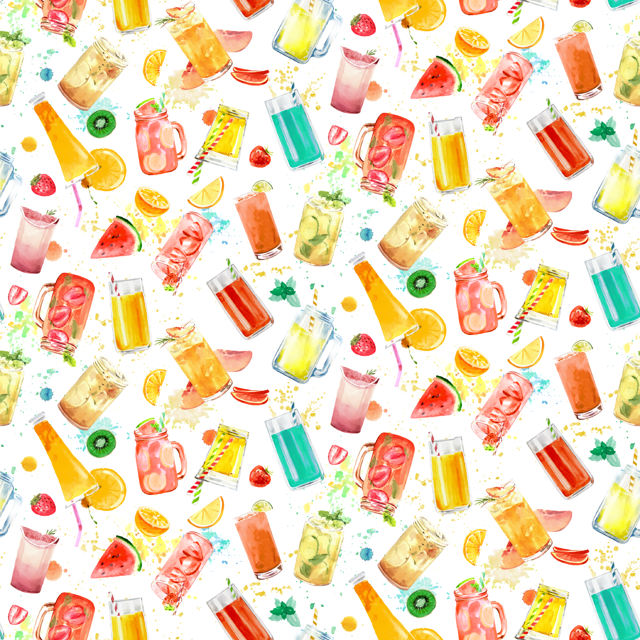 Kate Ward Thacker - Summer Splash - Colorful Cocktails | Fabric by the Yard