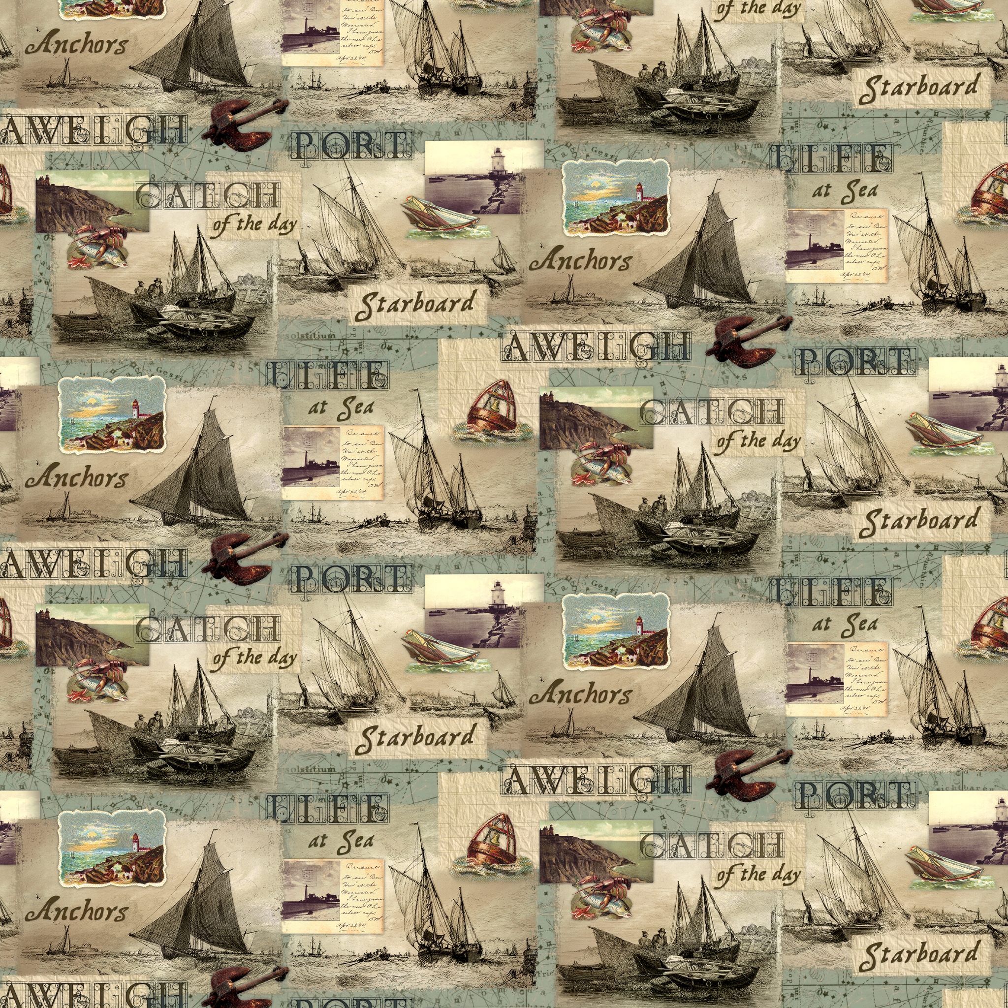 Kate Ward Thacker - Mariner's Journey - Vintage Nautical Collage ...