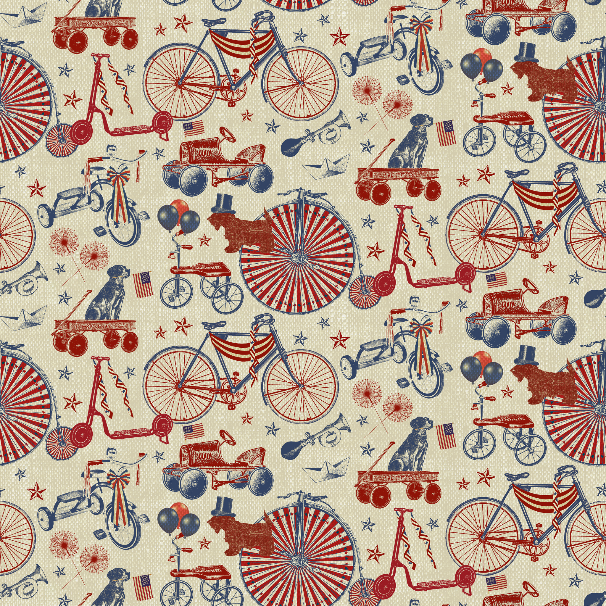 Kate Ward Thacker - Patriotic Parade - Vintage Americana | Fabric by ...