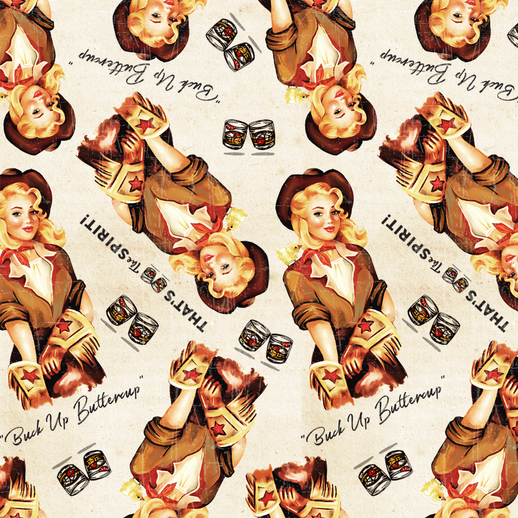 Whiskey Ginger Vintage Beer Babe | Peel & Stick Wallpaper