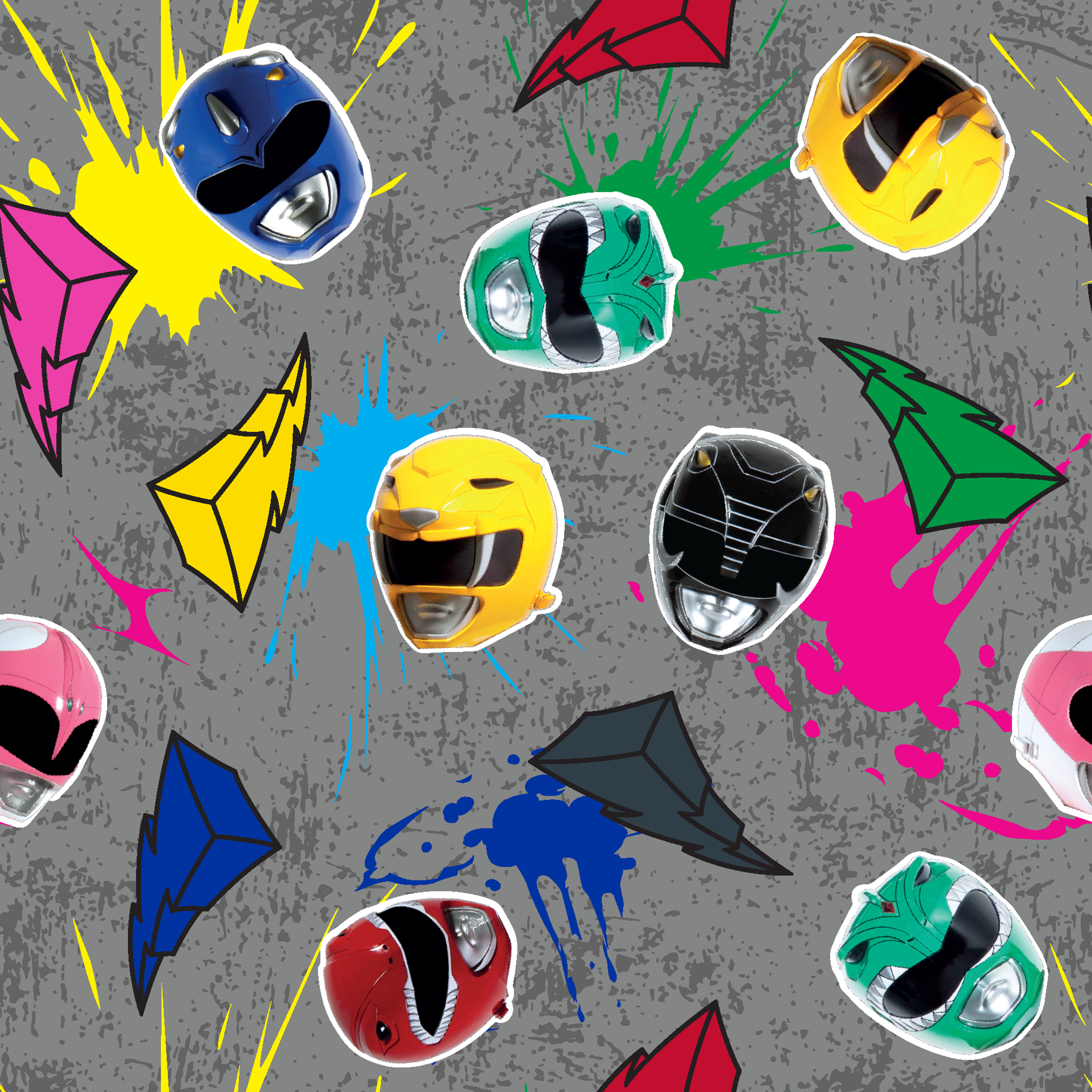 Hasbro Power Rangers Colorful Power Helmets with Paint Splatter ...