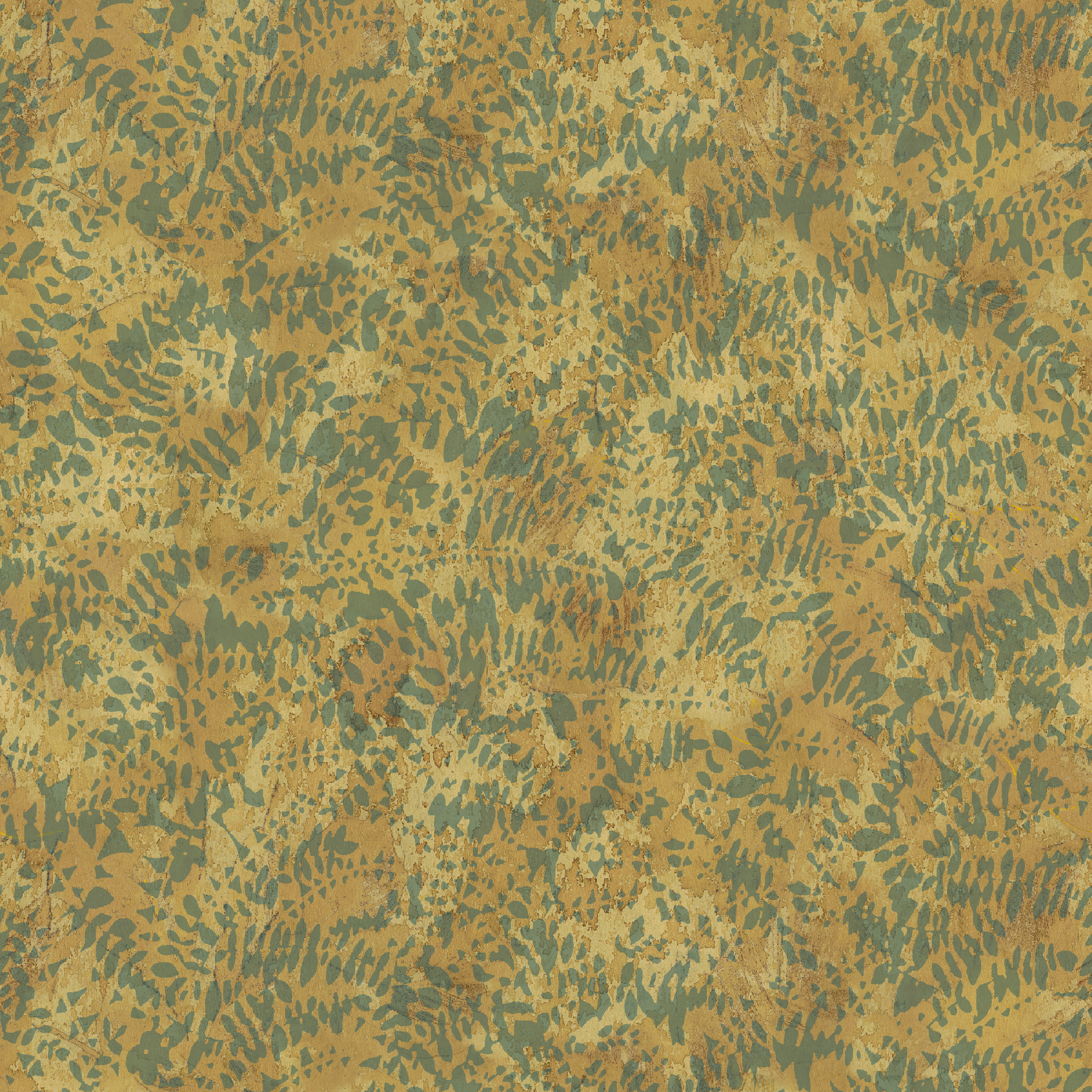 Golden Fern Batik Nature | Fabric by the Yard