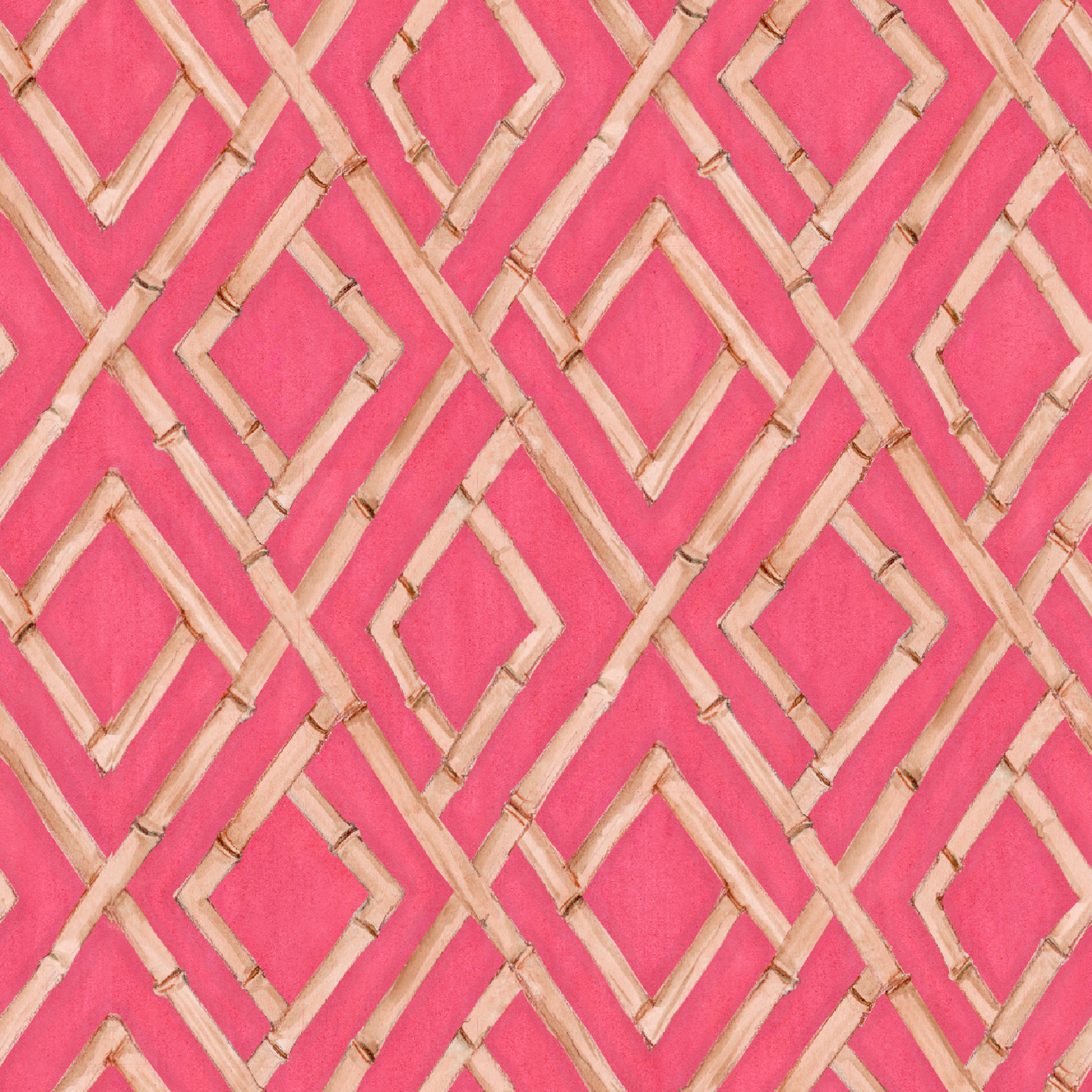 Susan Winget - Bamboo Lattice - Pink Diamond | Fabric by the Yard