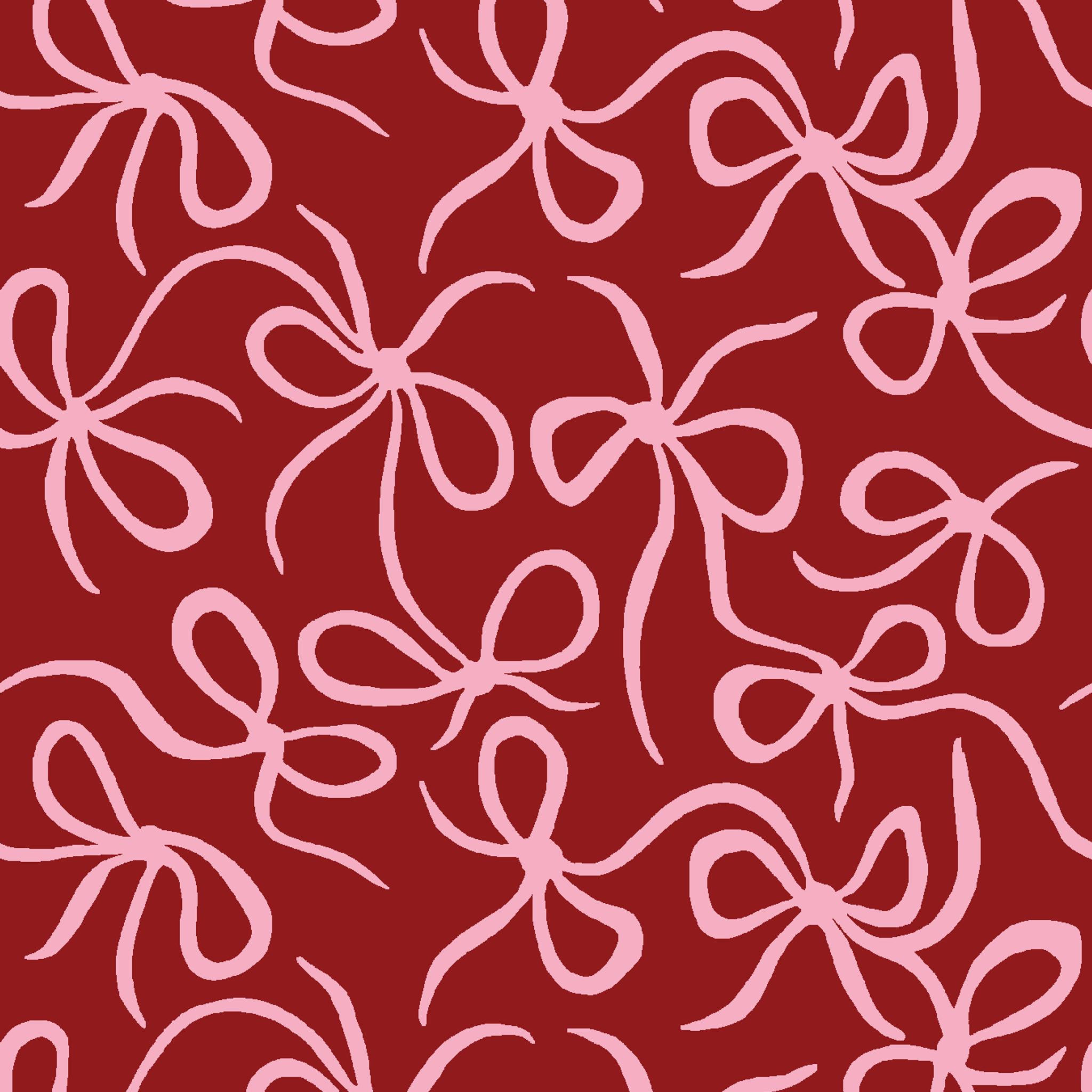 Thin Bows on Crimson | Fabric by the Yard