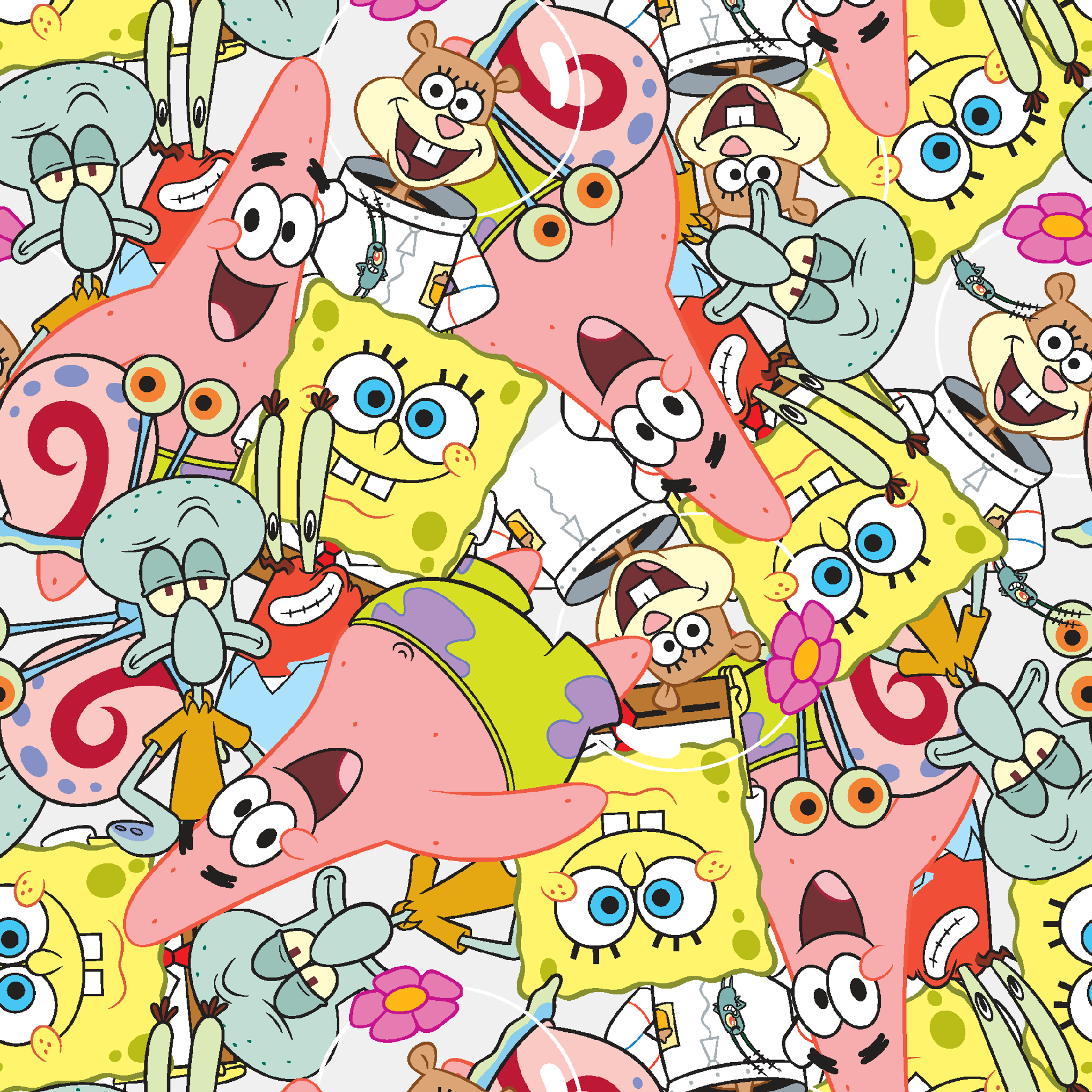 Nickelodeon SpongeBob SquarePants Packed Characters | Fabric by the Yard