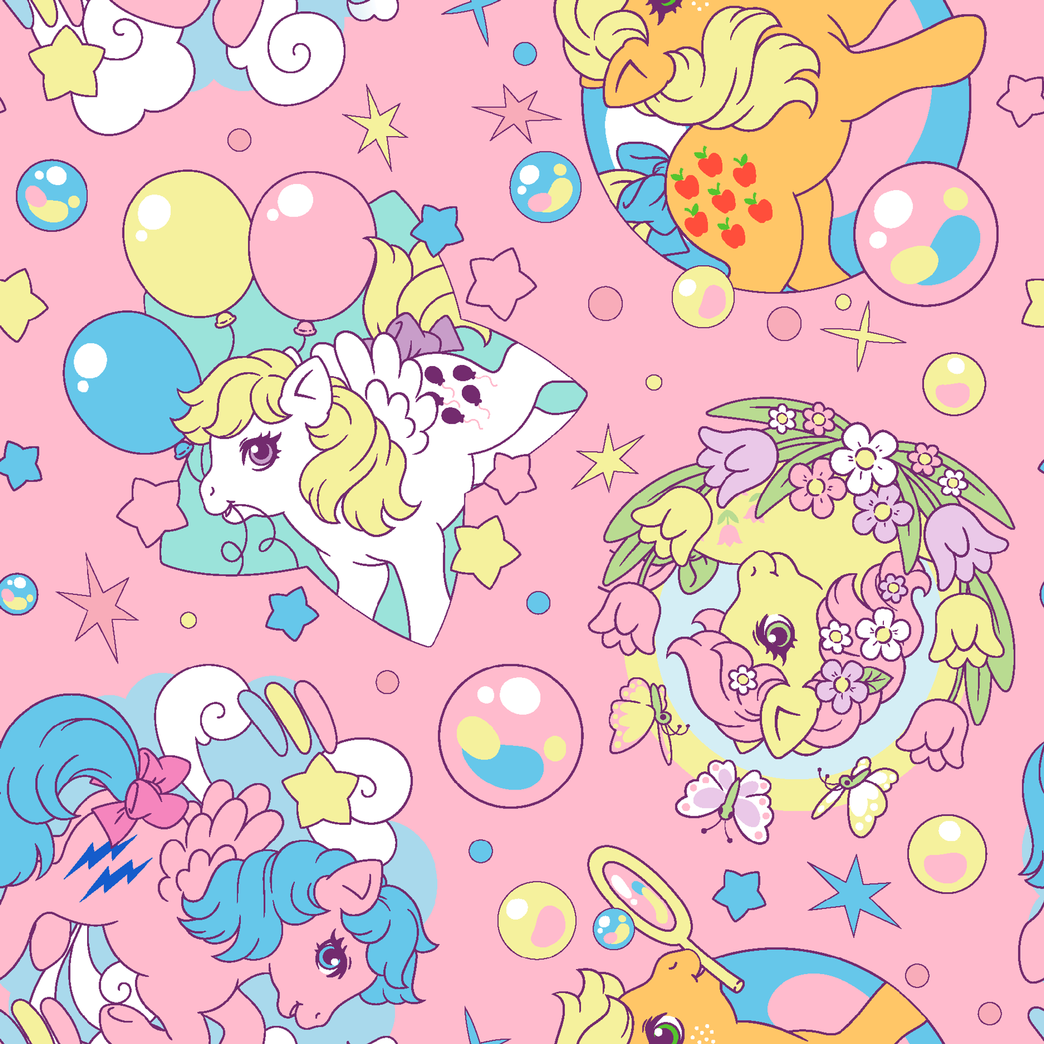 Hasbro My Little Pony Party Time on Pink | Fabric by the Yard