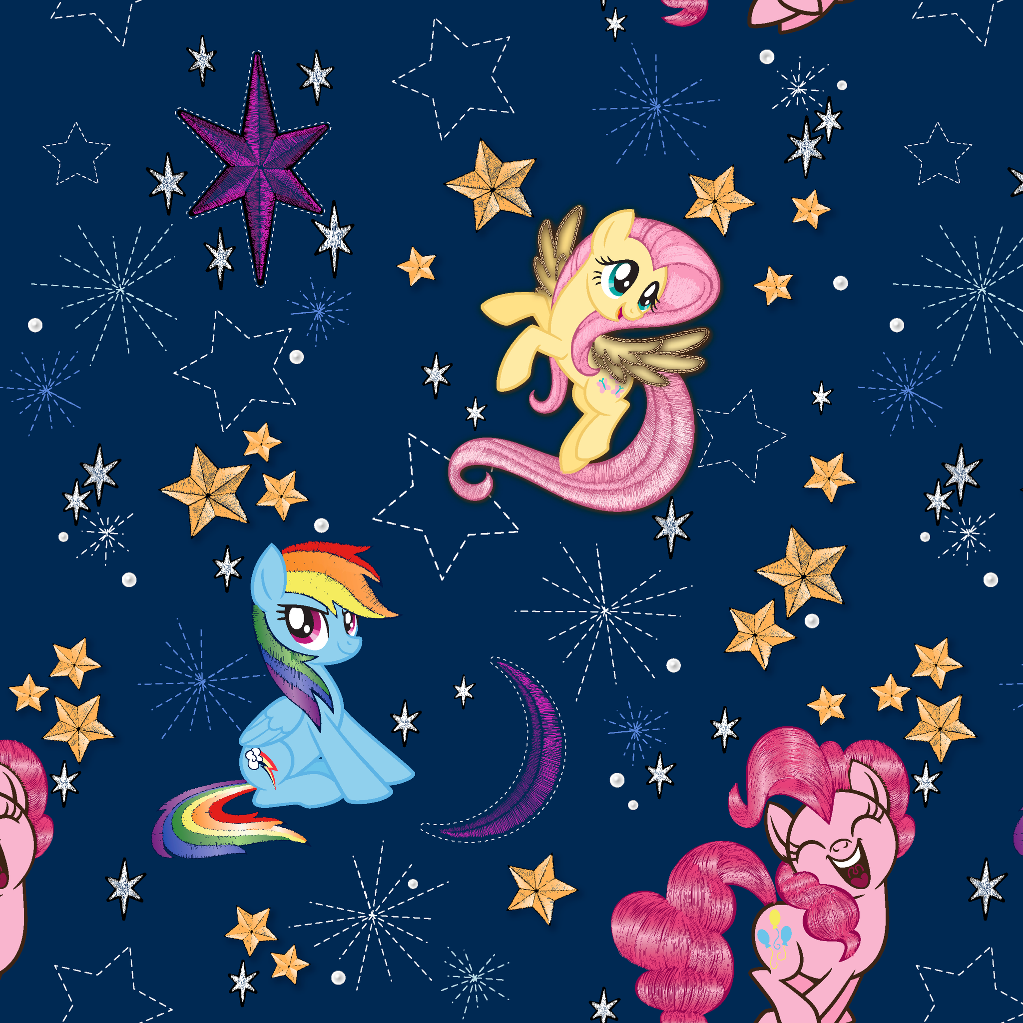 Hasbro My Little Pony Dreamland Stars on Blue | Fabric by the Yard
