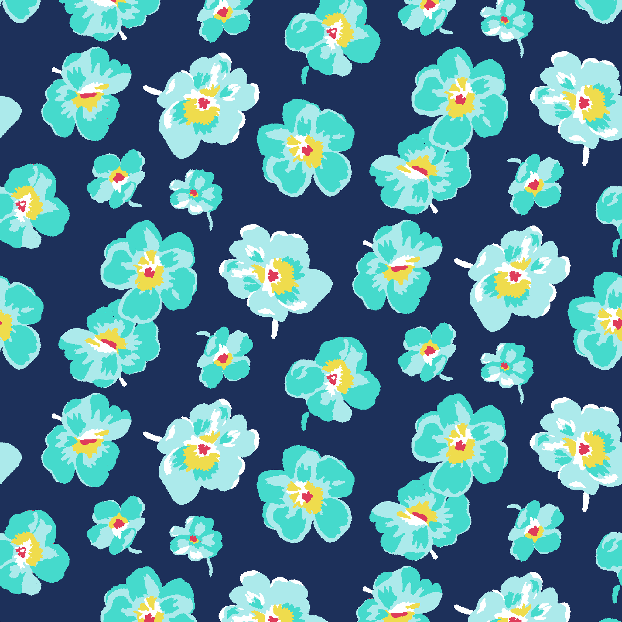 Petulia Blooms on Navy | Fabric by the Yard