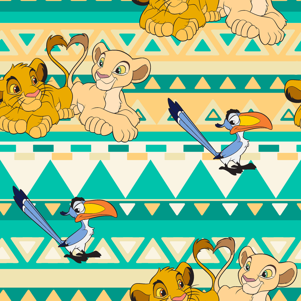 Disney The Lion King Cubs & Toucans Tribal | Fabric by the Yard