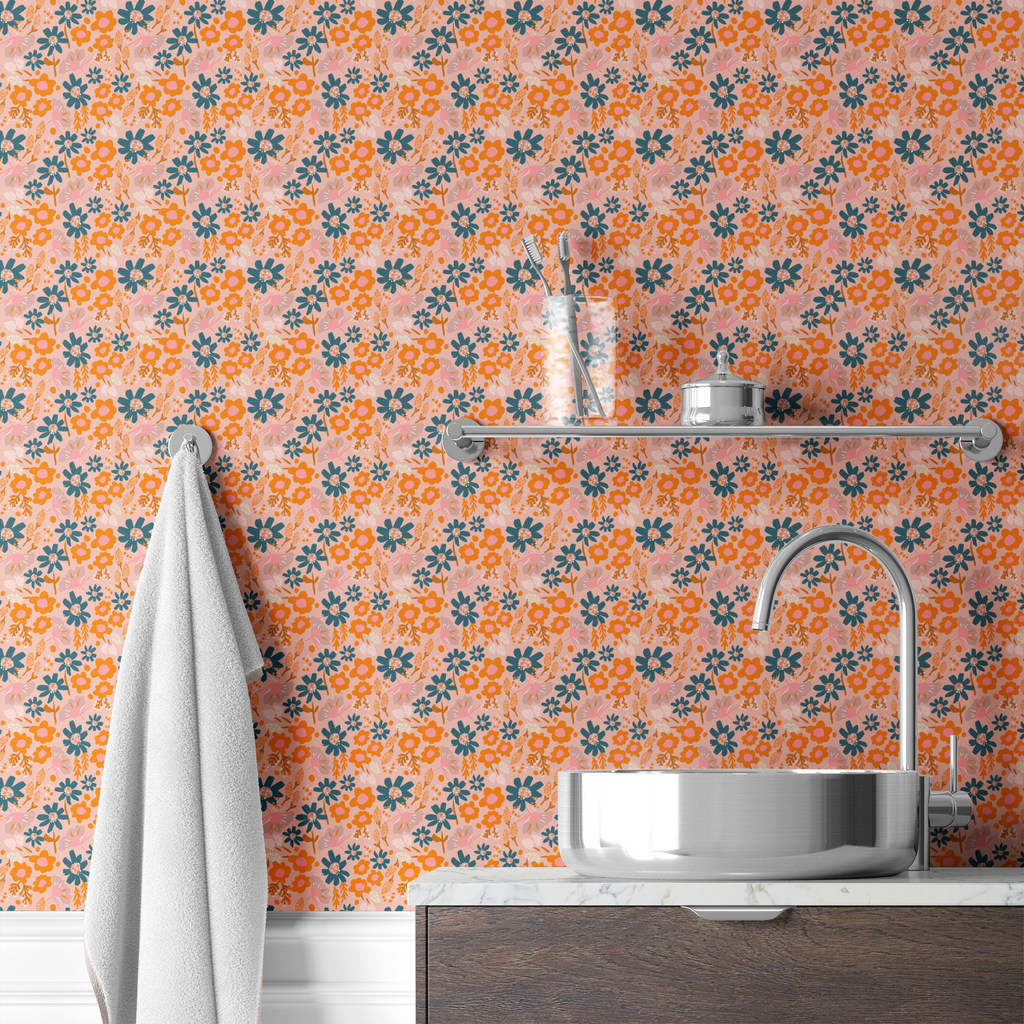 Breathe Live Explore Araba Punch Blush | Peel & Stick Wallpaper