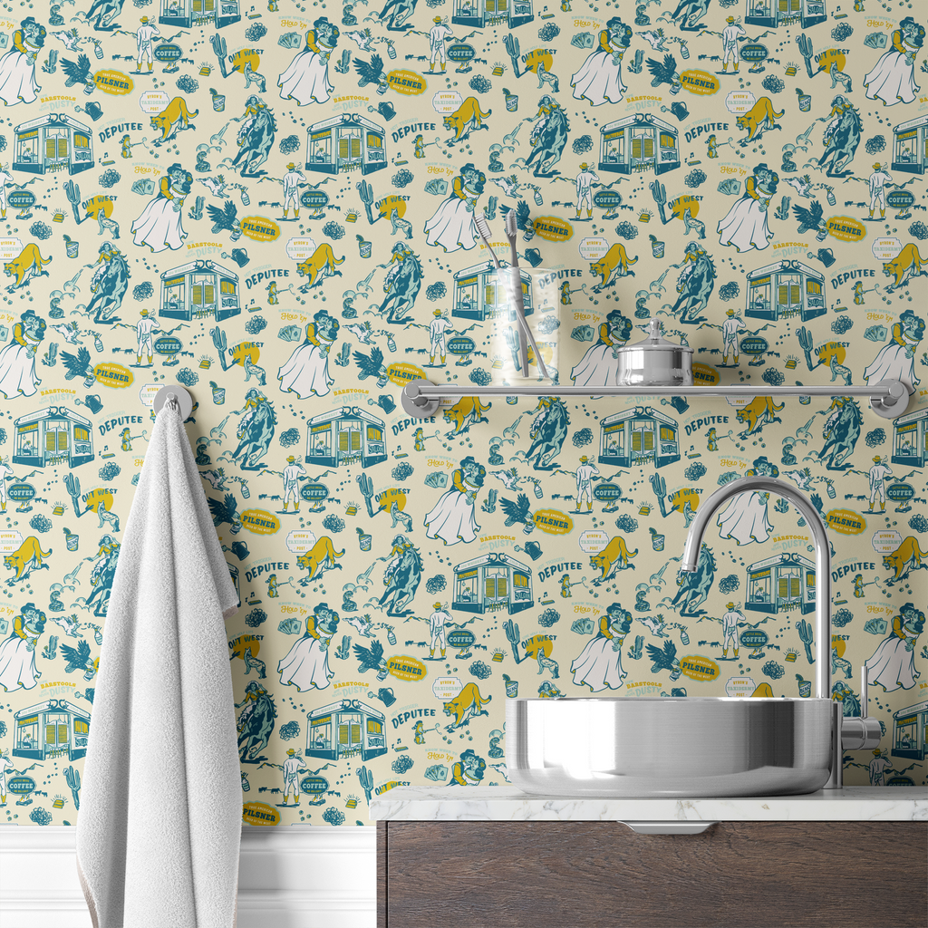 Whiskey Ginger Lone Wolf Cream | Peel & Stick Wallpaper