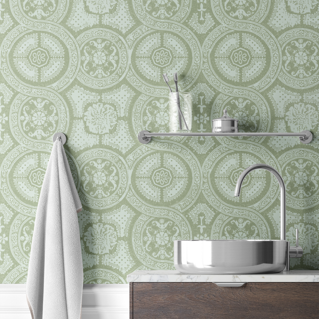 Romantic Sequence in Moss | Peel & Stick Wallpaper
