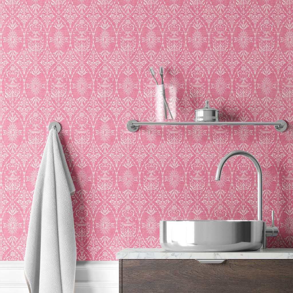 Lafeuille in Ruby | Peel & Stick Wallpaper