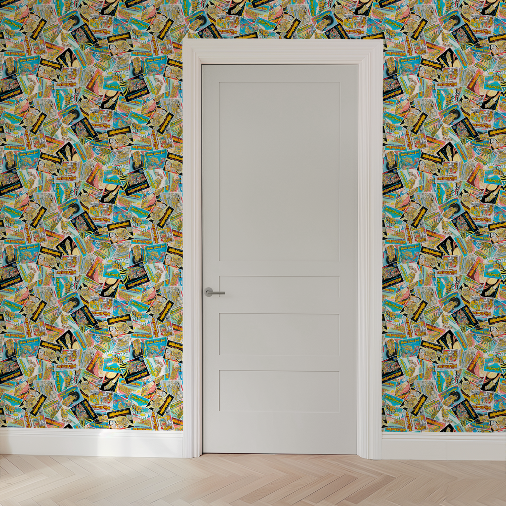 The Magic School Bus Book Toss Large Scale | Peel & Stick Wallpaper